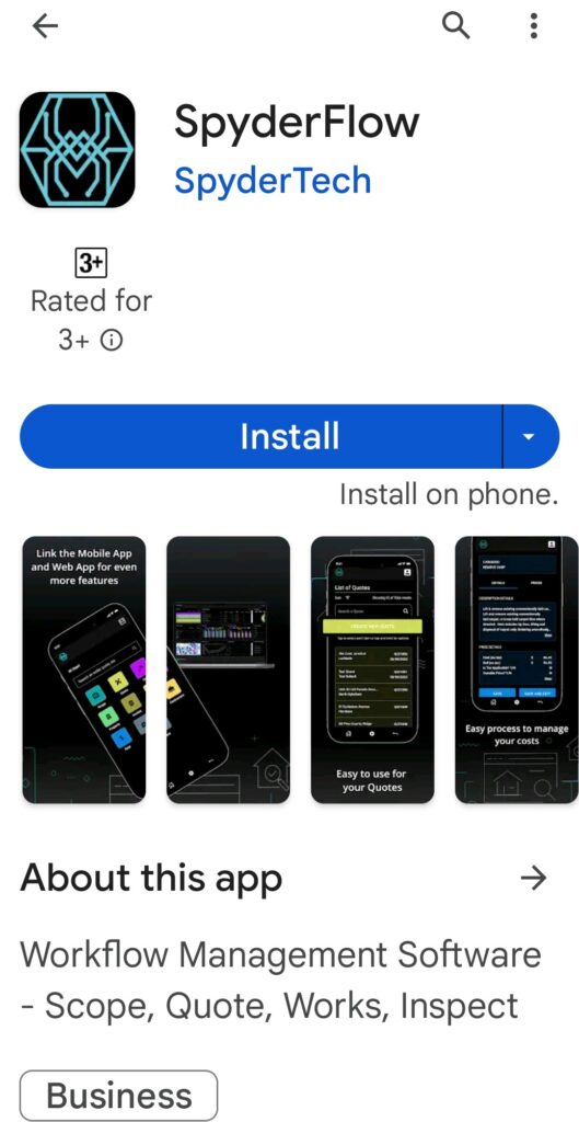 Mobile App | Android | Install SpyderFlow – SpyderTech