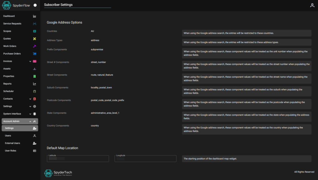 Subscriber Settings | Region Tab – SpyderTech
