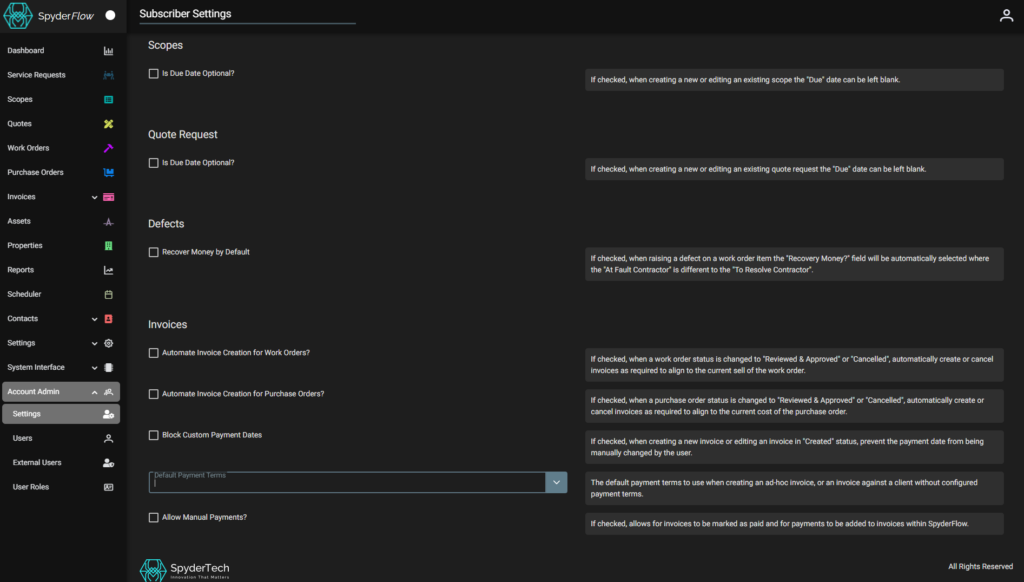 Subscriber Settings | Workflow Tab – SpyderTech