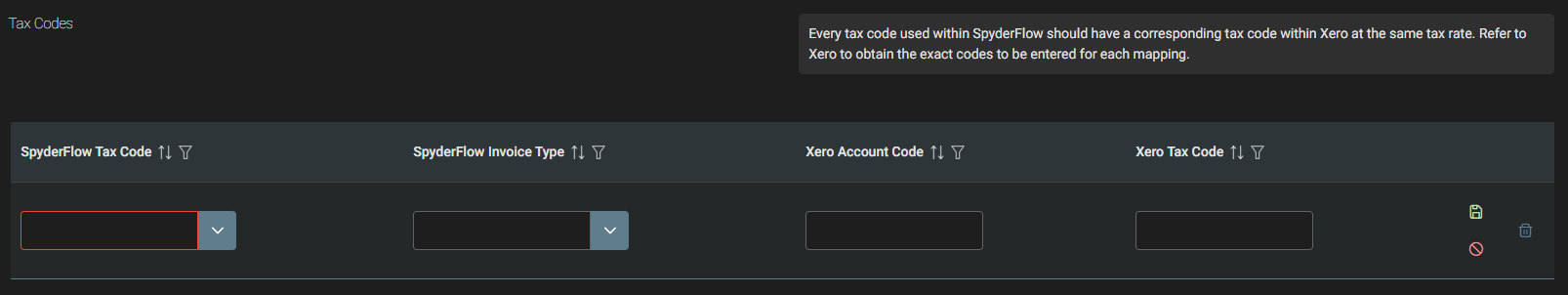 Custom Connection | Xero Settings – SpyderTech
