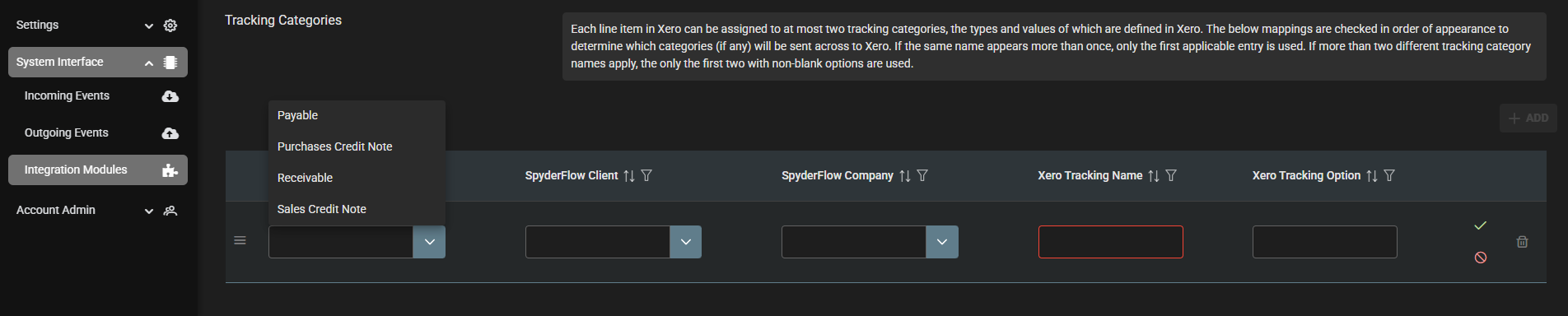 Custom Connection | Xero to SpyderFlow | Tracking Categories – SpyderTech